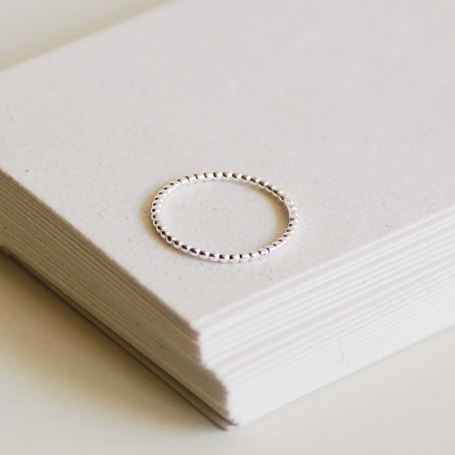 Silver Beaded Ring – Carriage Trade